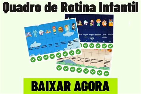 Quadro De Rotina Infantil Para Imprimir E Ter Menos Birras