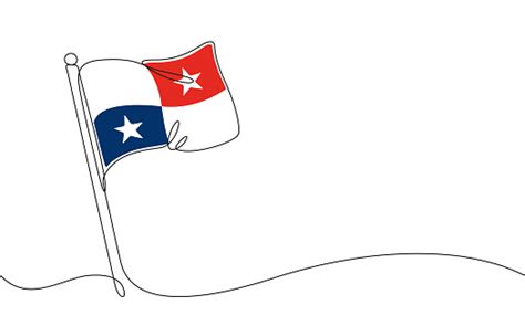 파나마 국기 색상 요소 편집 가능한 획 및 복사 공간을 사용한 연속 선 그리기 0명에 대한 스톡 벡터 아트 및 기타 이미지 0명 개념 개념 기호 Istock