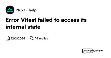 Error Vitest Failed To Access Its Internal State Nuxt