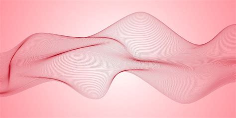 Abstract Red Wave Line Pattern With Dynamic Flowing Aesthetic In Pink