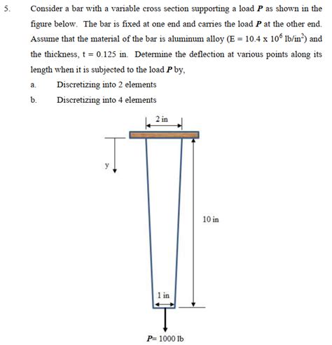 solved 5 consider a bar with a variable cross section
