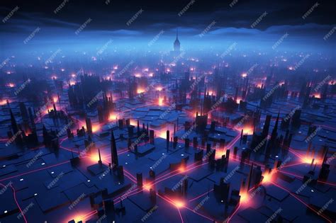 Premium Photo An Abstract Representation Of Interconnected Digital Maps Forming A Network