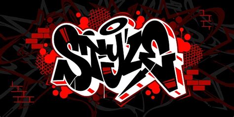 힙합 그래피티 스타일 워드 스타일 벡터 타이포그래피 일러스트레이션 디자인에 대한 스톡 벡터 아트 및 기타 이미지 디자인