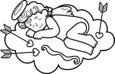 Hand Drawn Cupid With Clouds Illustration Stock Vector Illustration Of Funny Cartoon 264861574