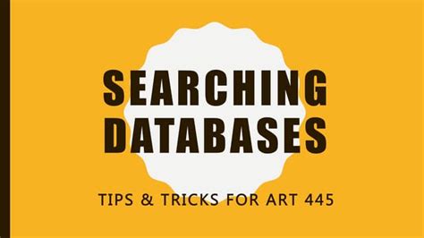 Searching Databases Ppt