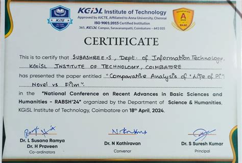 Subashree S On Linkedin Rabsh24 Nationalconference Research Kgislinstitute