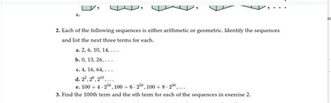 Solved How To Find The 100th Term And The Nth Term For Each Chegg Com