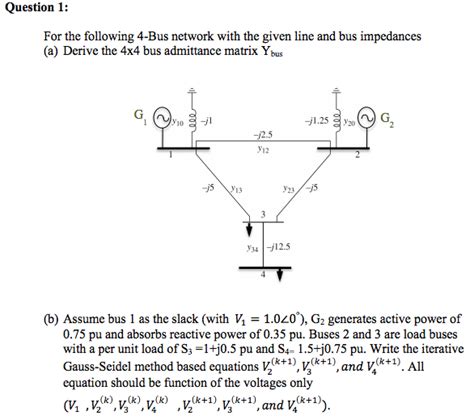solved for the following 4 bus network with the given line