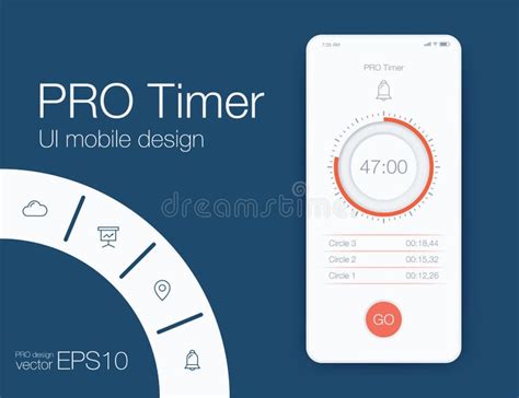 Timer Application Ui Design Concept Stock Vector Illustration Of