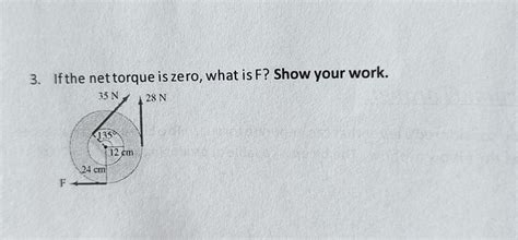 Solved 3 If The Net Torque Is Zero What Is F Show Your Chegg Com