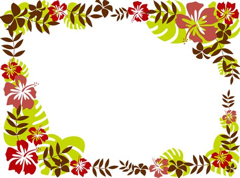 Cartoon Hawaiian Luau Party Border