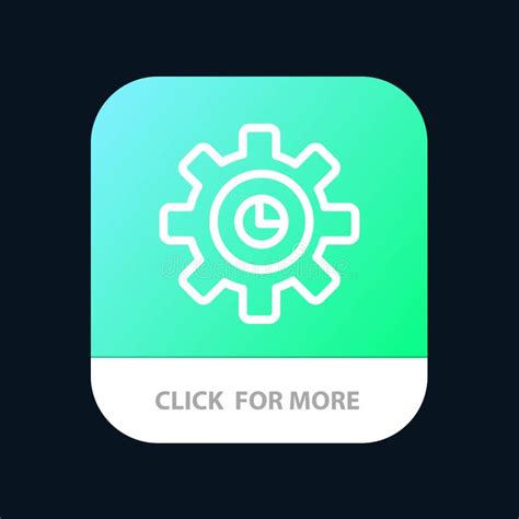 Graph Marketing Gear Setting Mobile App Button Android And Ios Line