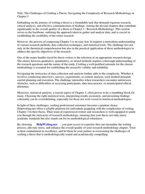 Research Methodology In Thesis Chapter 3 Download Free Pdf