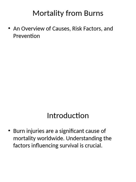 Mortality From Burns Pdf