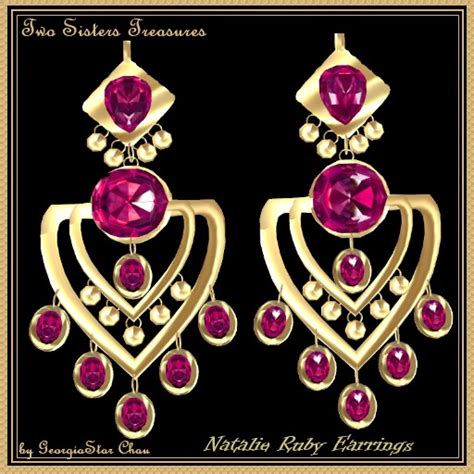 Second Life Marketplace Tst Natalie Ruby Earrings