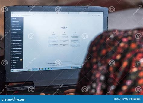 Illustrative Editorial of a Woman on Laptop Using ChatGPT, an ...