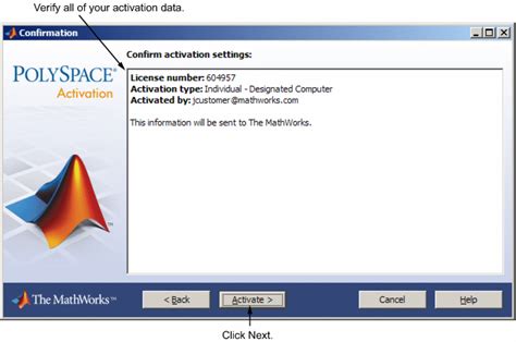 Confirm Your Activation Information