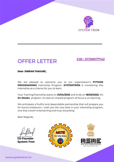 Internship Pythonprogramming Systemtron Learningjourney Grateful