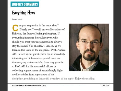 Ieee Antennas And Propagation Magazine August 2023editors Comments