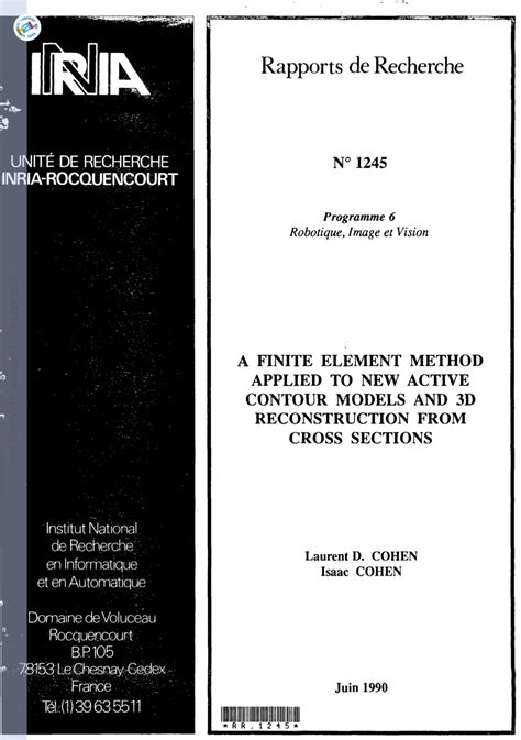 Pdf A Finite Element Method Applied To New Active Contour Models And