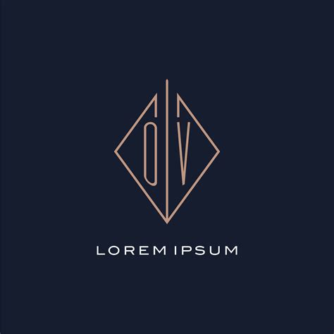Monogram Ov Logo With Diamond Rhombus Style Luxury Modern Logo Design 27137914 Vector Art At