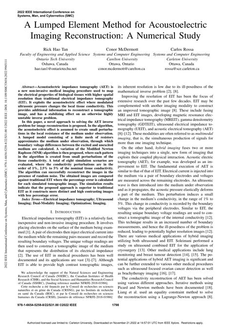 Pdf A Lumped Element Method For Acoustoelectric Imaging
