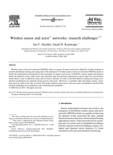 Pdf Wireless Sensor And Actor Networks Research Nslab Dokumen Tips