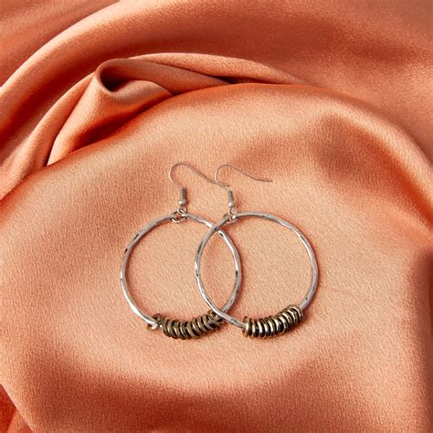 Howards Wild Spirit Mixed Metal Western Hoop Dangle Earrings For Women