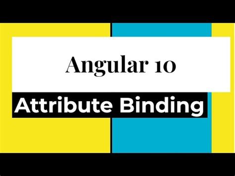 Angular 10 Attribute Binding YouTube