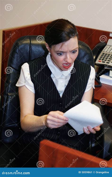 Woman Opening Envelope Stock Image Image Of Corporation 5059861
