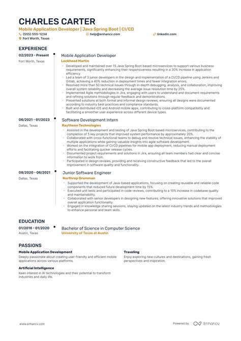6 Successful Mobile Developer Resume Examples And Writing Tips For 2024