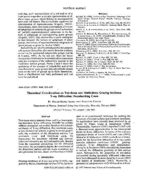 Pdf Theoretical Considerations On Two Beam And Multi Beam Grazing