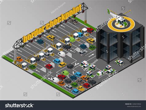 Vector Isometric Illustration Border Checkpoint Border Stock Vector Royalty Free 1209210934 Vector Isometric Illustration Border Checkpoint Border Stock Vector Royalty Free 1209210934