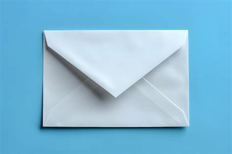 Premium Photo White Envelope On Blue Background Generative Ai