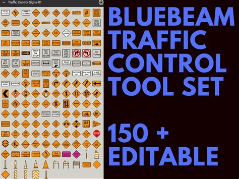 Bluebeam Revu Traffic Control Toolset 150 Editable Symbols Etsy