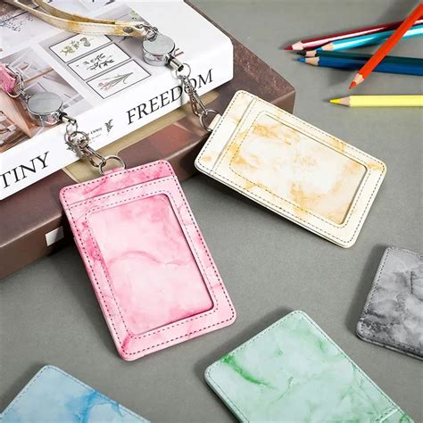 카와이 소녀 선물 배지 Id 카드 홀더 사진 플라스틱 보호 케이스 직원 자격 증명 버스 패스 이름 카드 홀더 끈 포함 Aliexpress