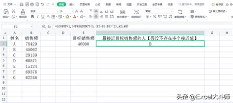Excel函数如何查找与某个值最接近的值再返回值所对应的数据 正数办公