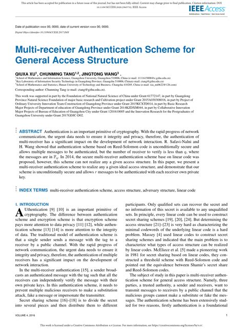 pdf multi receiver authentication scheme for general access structure