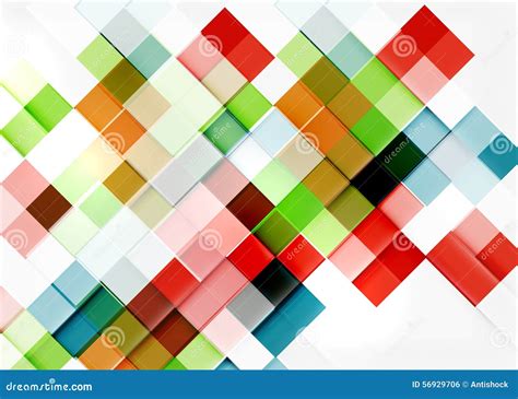 Square Shape Mosaic Pattern Design Universal Stock Vector