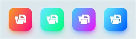 Record Solid Icon In Square Gradient Colors Report Signs Illustration