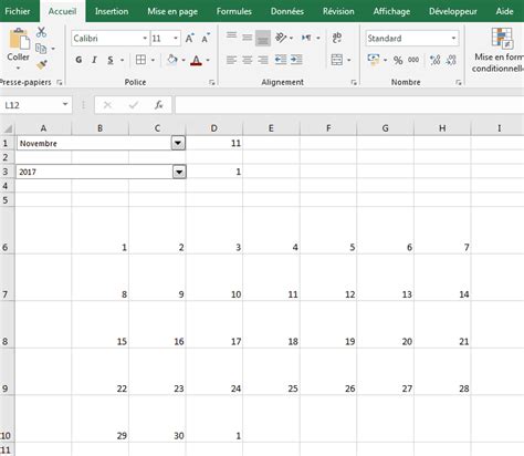 Comment Créer Un Calendrier Sur Excel