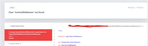 class inertia middleware not found devsecops now