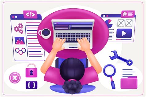 Premium Vector 3d Illustration Of Men And Women Doing Coding And