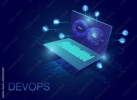 Devops Infinity Shape On Screen Infographic Template For Business And Marketing Goals Code Data