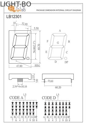 Super Red Segment LED Display Common Anode 2 3inch Single Digit 7 Segment LED Display