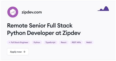😁 Zipdev Is Hiring A Remote Senior Full Stack Python Developer R