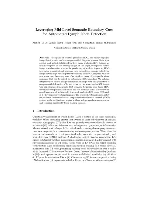 Pdf Leveraging Mid Level Semantic Boundary Cues For Automated Lymph