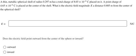 solved a spherical shell contains three charged objects the