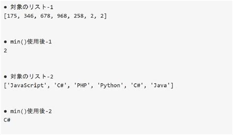 Pythonmin でList リスト から最小値を取得するSossyの助太刀ブログ