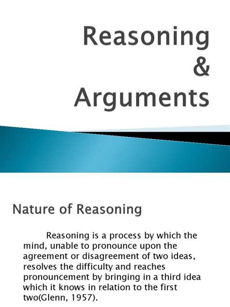 Reasoning And Arguments Pdf Argument Logical Consequence
